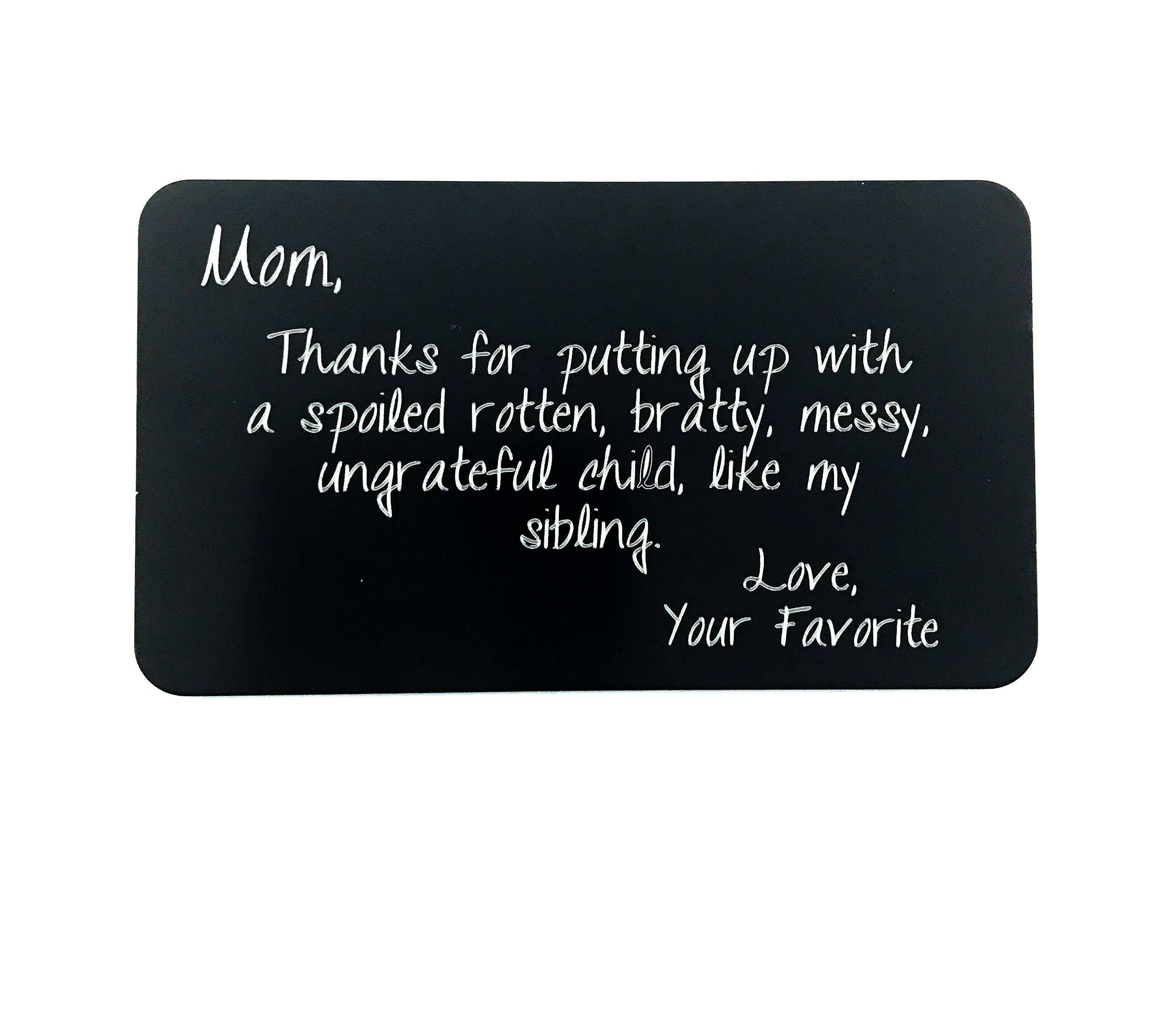Mother's Day Custom Engraved Wallet Card Unique Funny - Etsy