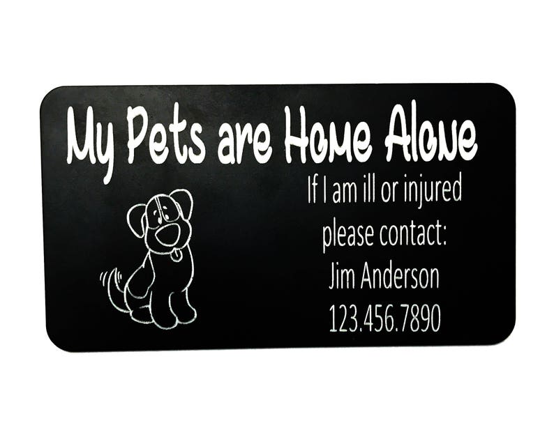 My Pets Are Home Alone Custom Engraved Wallet Card Pet - Etsy