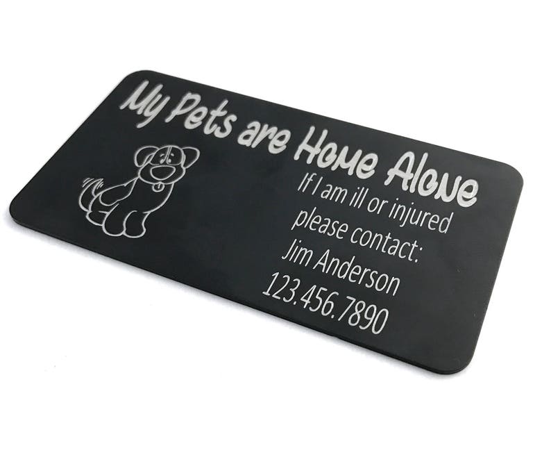 My Pets Are Home Alone Custom Engraved Wallet Card Pet - Etsy