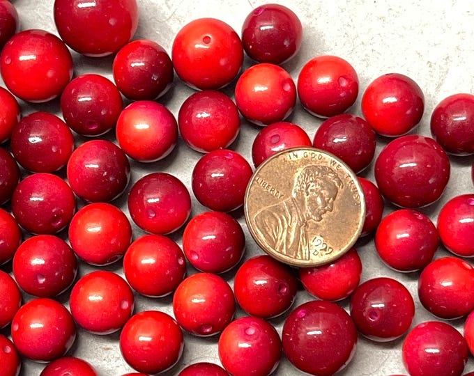 Vintage Cherry Red Ombre Acrylic Round Beads Lot 79 Pcs Bead Craft Mod ...