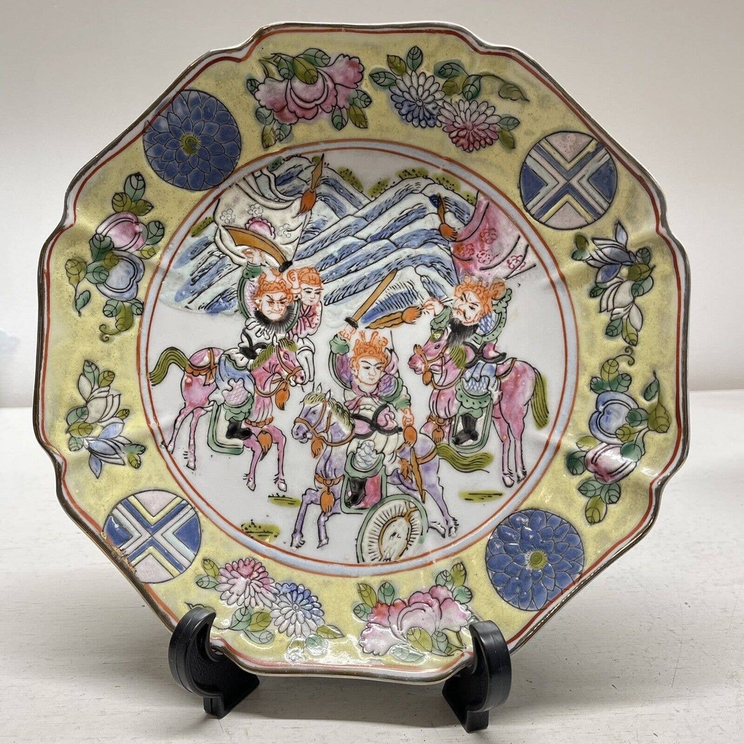 Vintage Chinese Tongzhi Qing Style Polychrome Rose Famille Plate ...