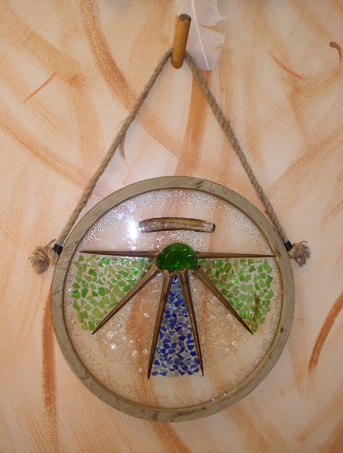 Sea Glass Art Circle Frame - Etsy