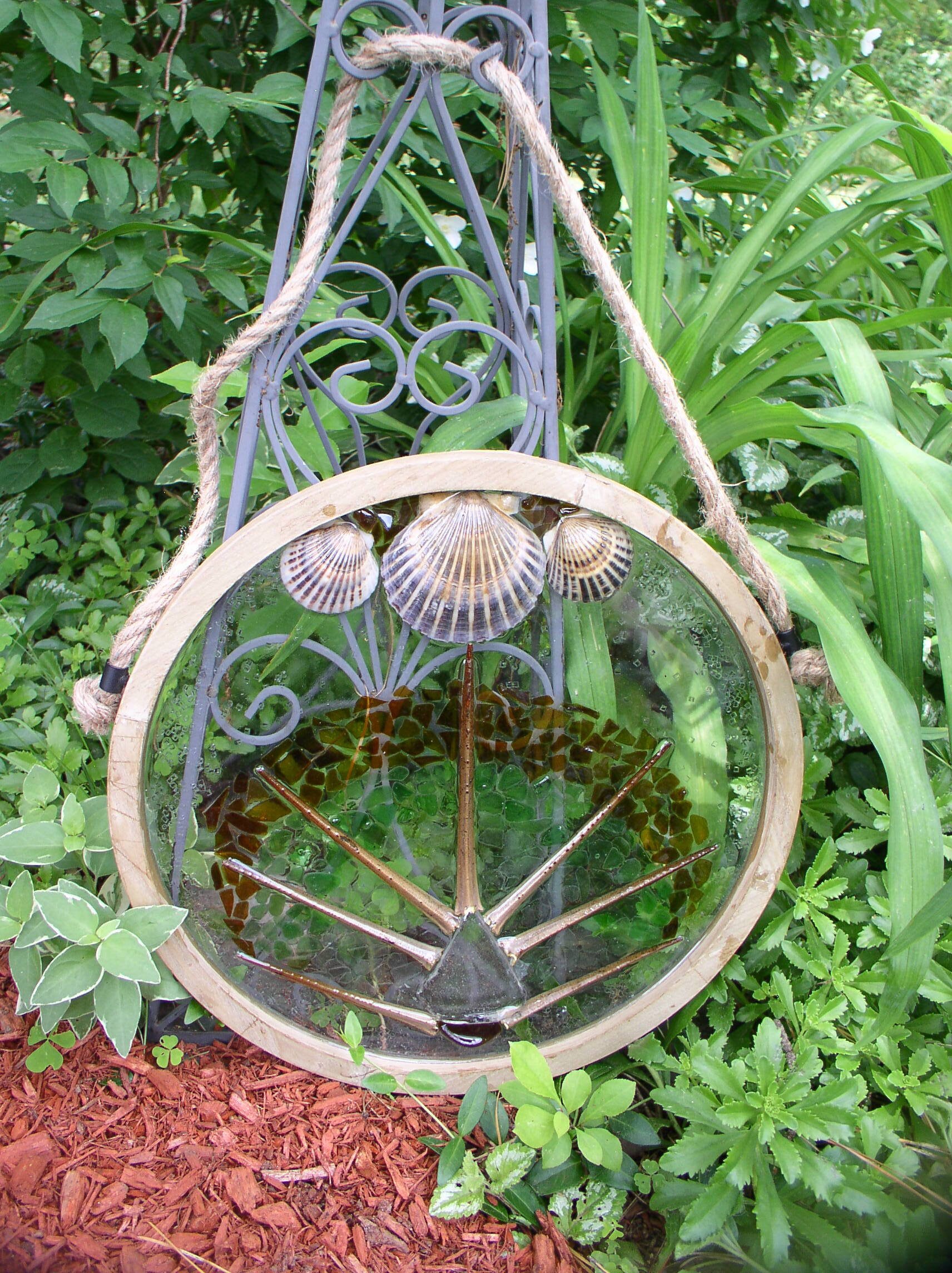 Sea Glass Art Circle Frame With Shells - Etsy