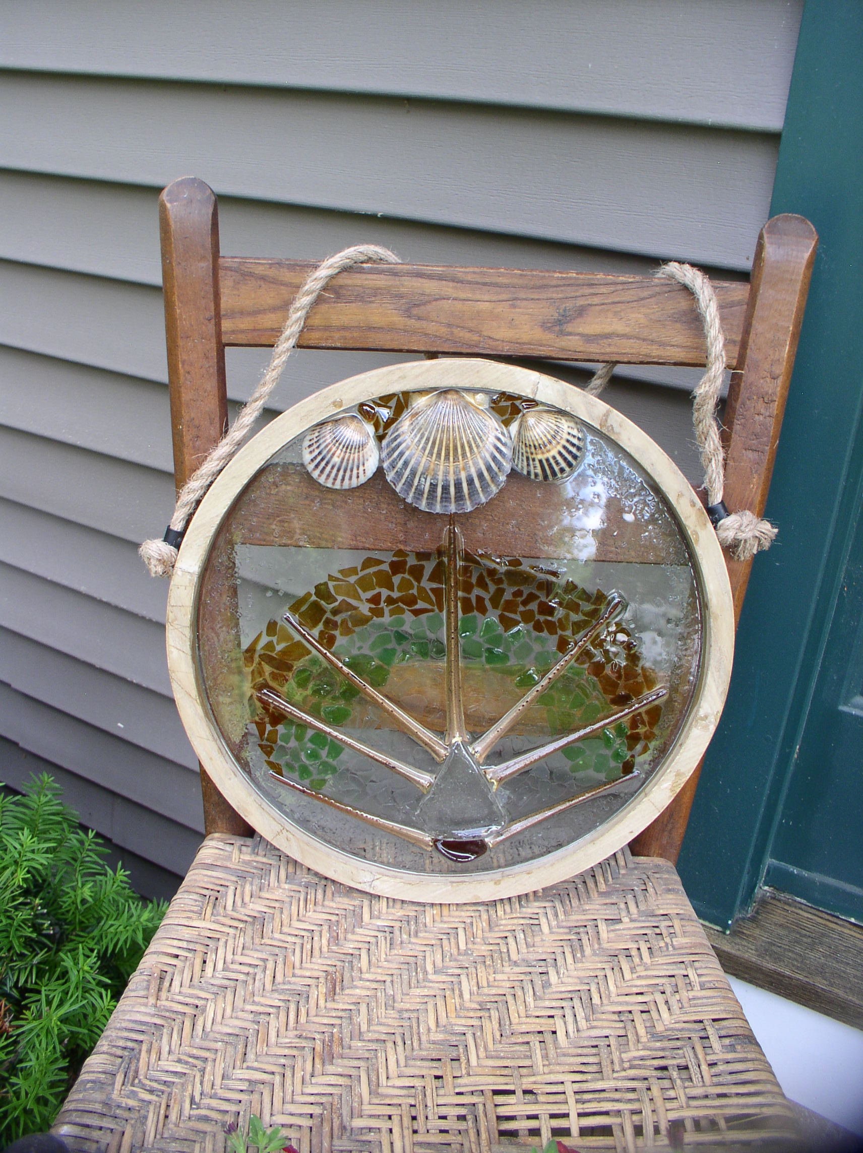 Sea Glass Art Circle Frame With Shells - Etsy