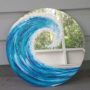 Ocean Wave Mirror Original and Custom Acrylic Painting | Etsy