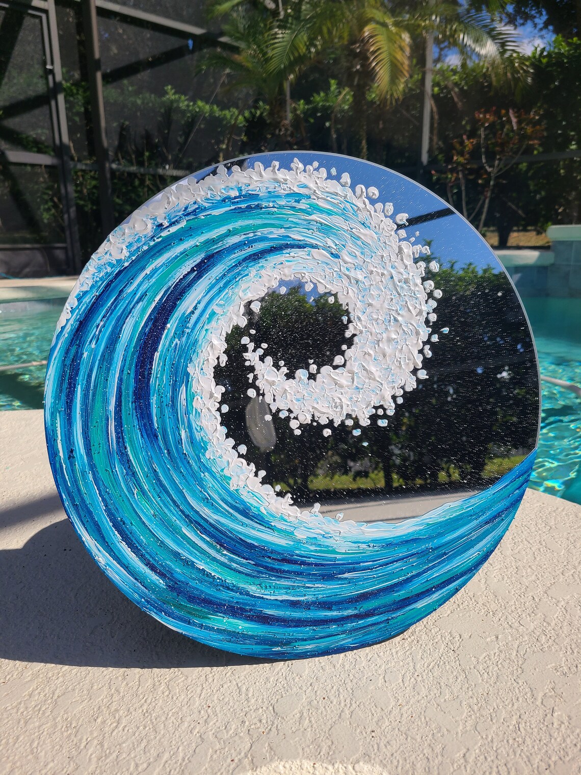 Ocean Wave Mirror, Original and Custom Acrylic Painting - Etsy