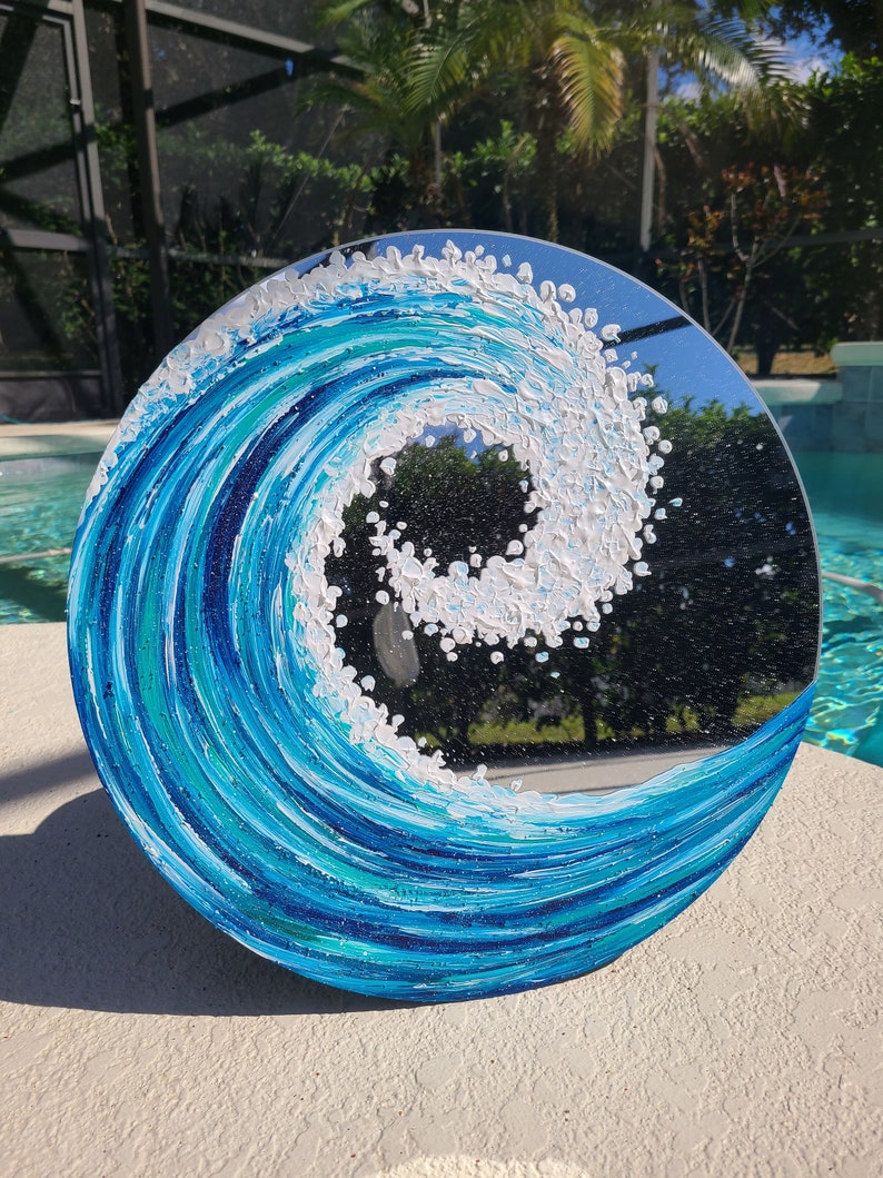 Ocean Wave Mirror, Original and Custom Acrylic Painting - Etsy