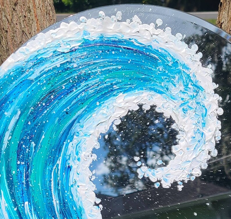 Ocean Wave Mirror Original and Custom Acrylic Painting | Etsy
