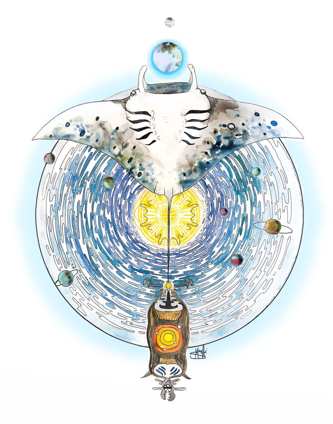 Manta Ray Evolution cosmic Solar System Natural History - Etsy