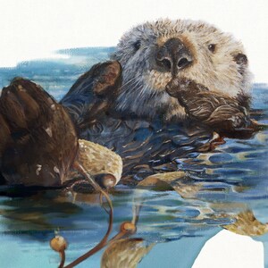 California Chillin' Sea Otter Paint Drip Artwork - Etsy