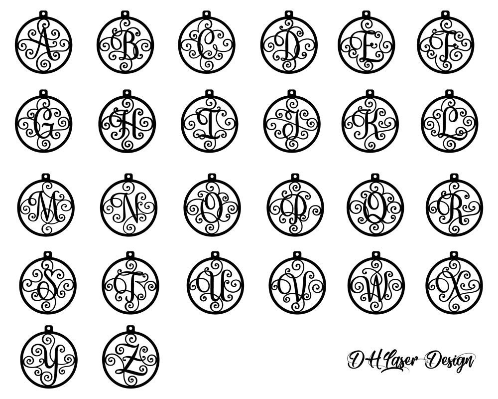 Wooden Personalized Monogram Christmas Ball. Initial Laser - Etsy