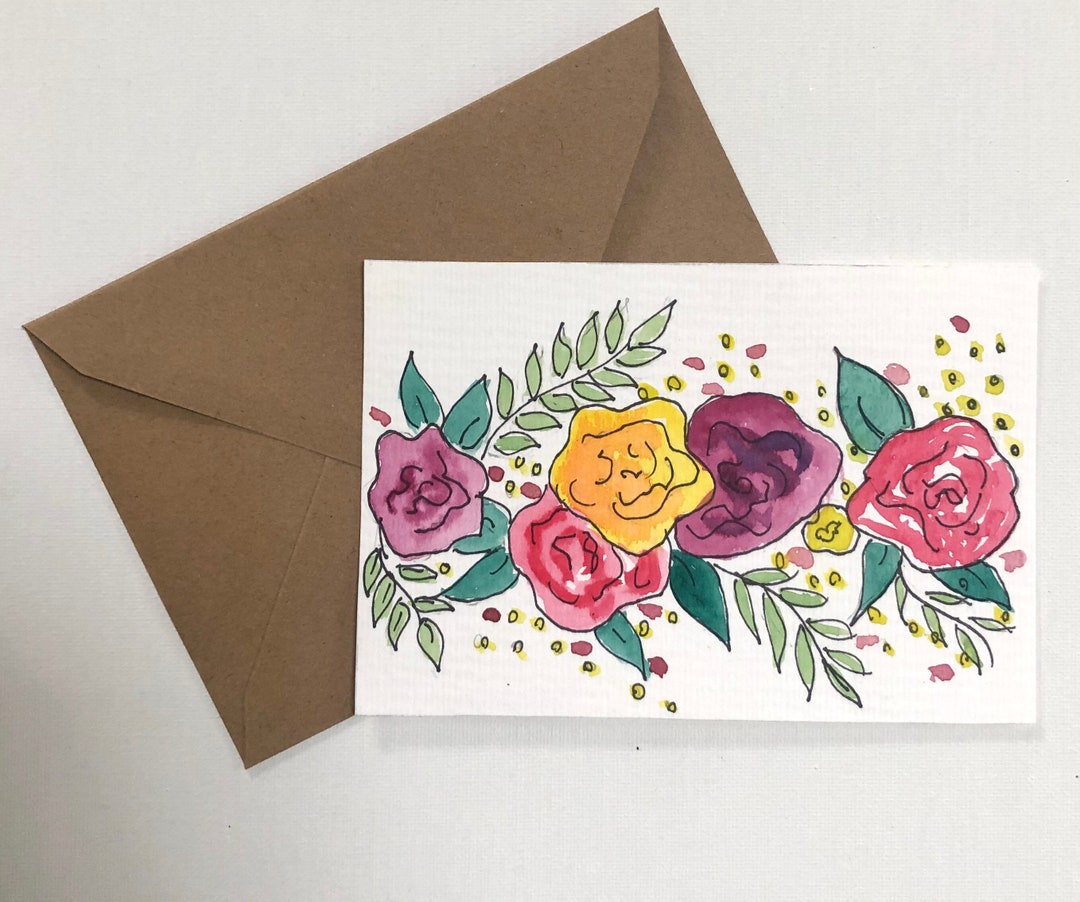 Hand Painted Watercolor Postcards - Botanical Floral Card - Woodland ...