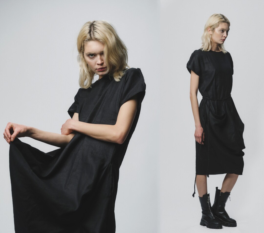 NEW Sculptural Draping in the Front and Geometric Design Dress for ...