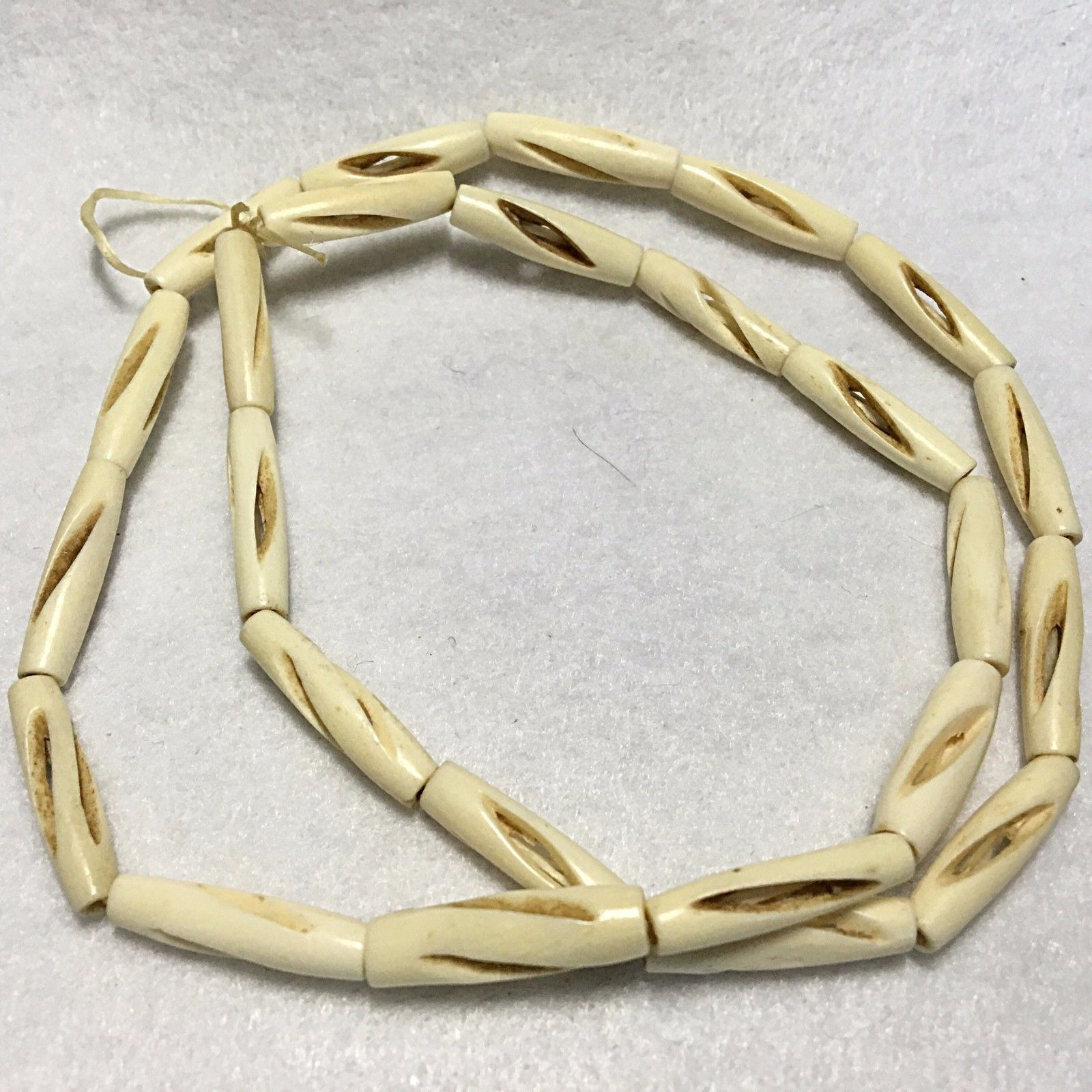 Antiqued Razer Cut Twist Bone Hair-pipe Beads, Approx 11 per Strand, 2 ...
