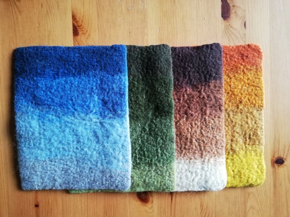 Set of 4 Shaded Hand Felted Woolen Table Mats - Etsy