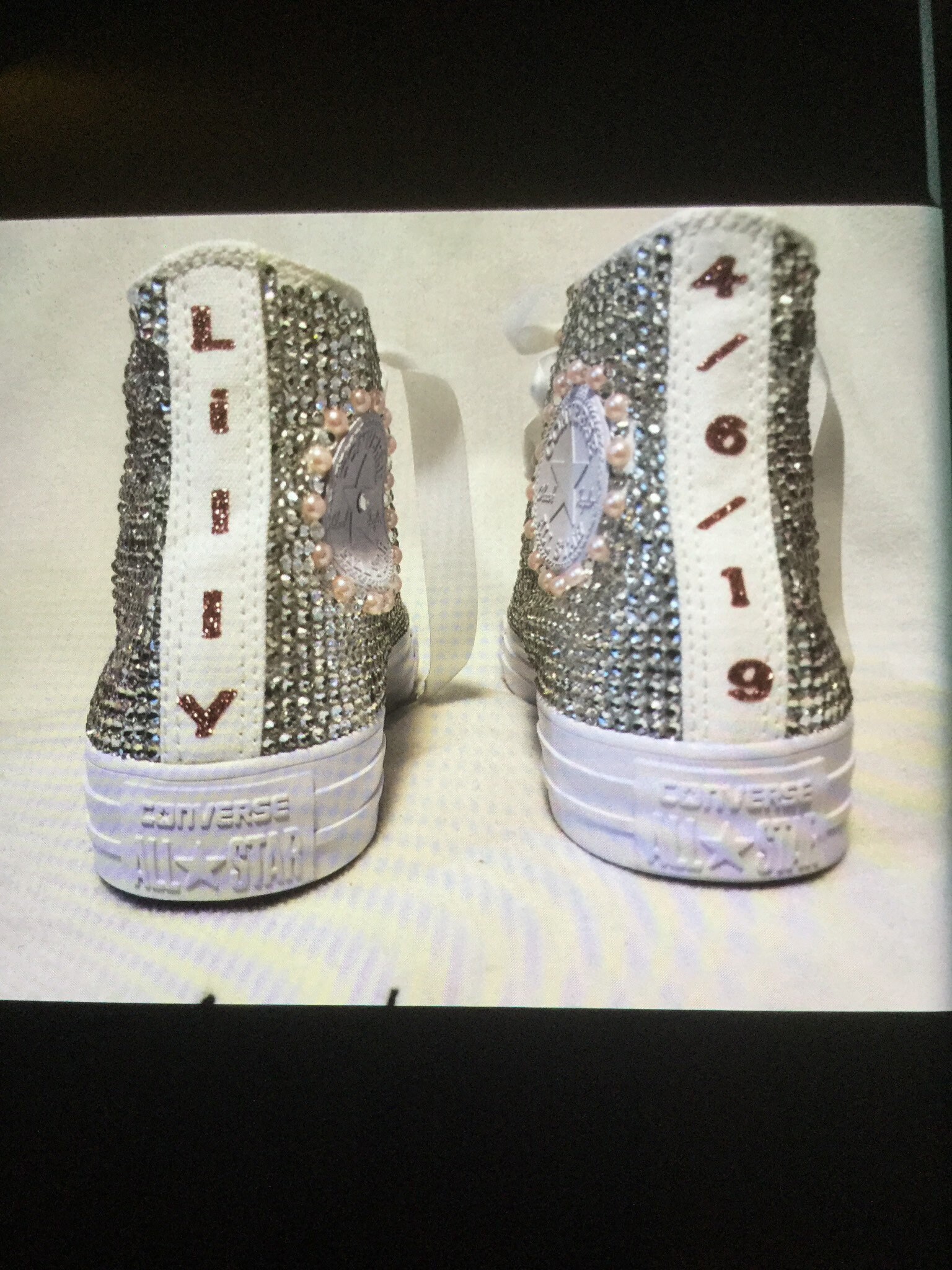 Sparkly Hi Top Converse Customized Just for You! Add Names or Date for ...