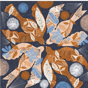 Moonlight Dance Birds Print - Etsy
