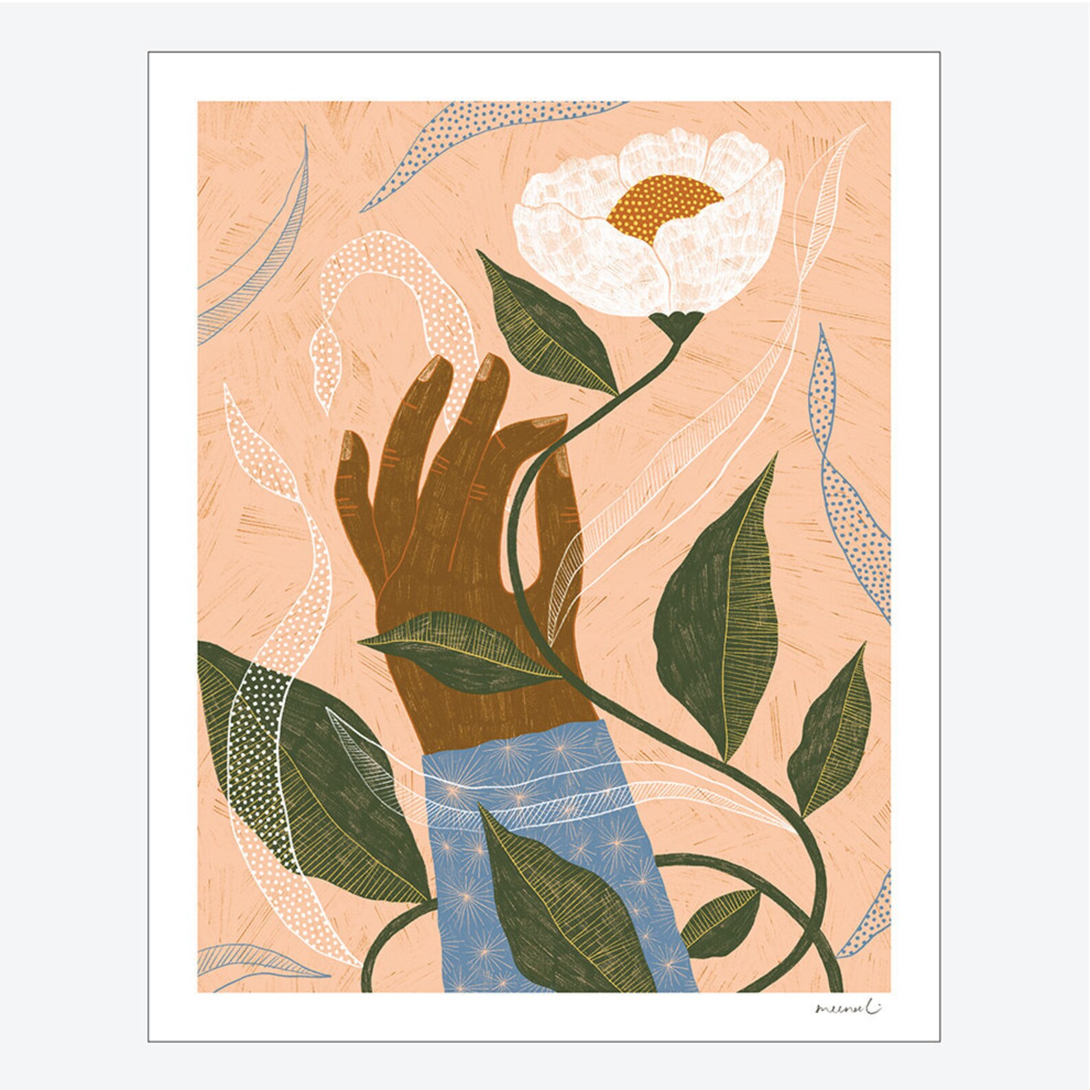 Holding Hands With Flowers Print - Etsy