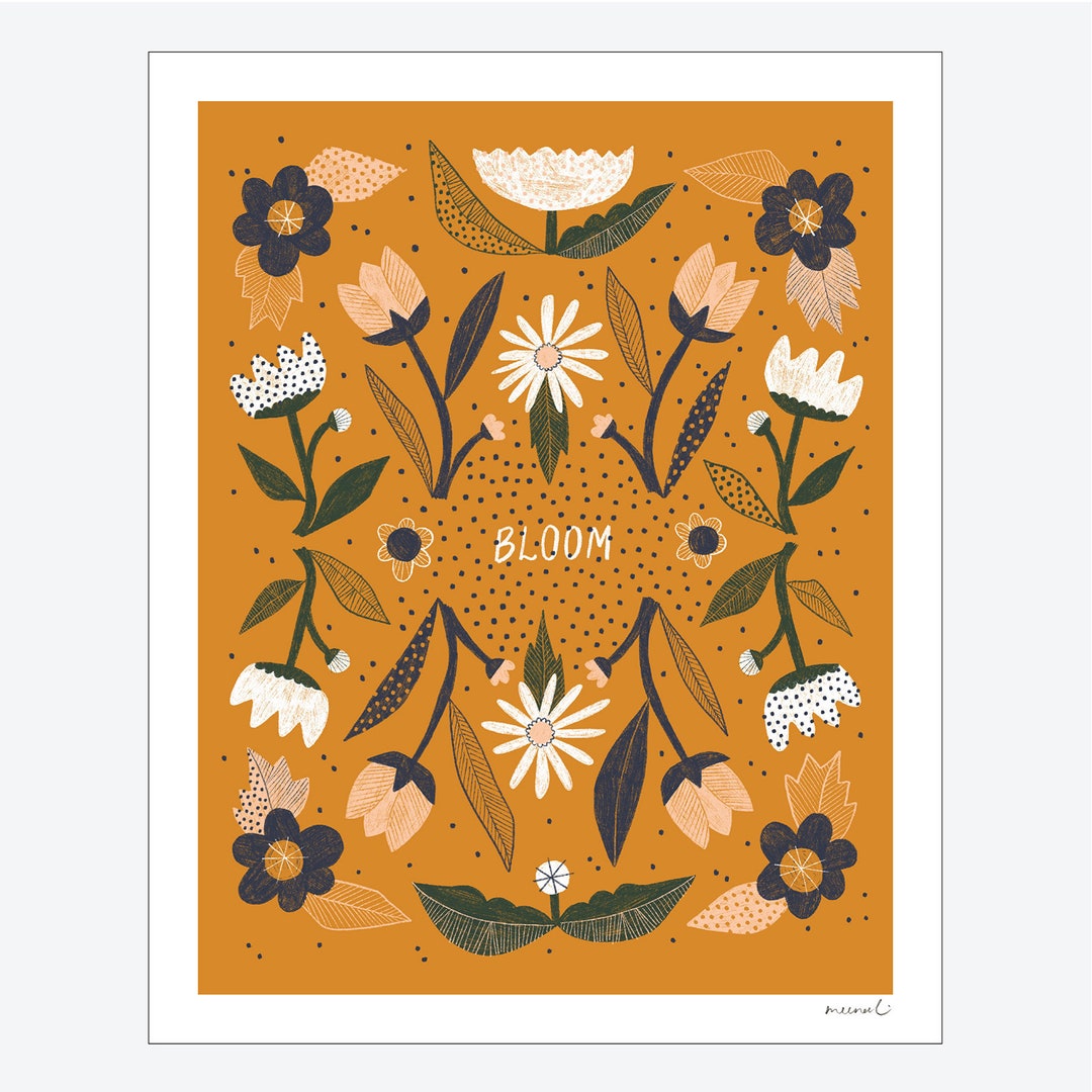 Bloom Gold Print - Etsy