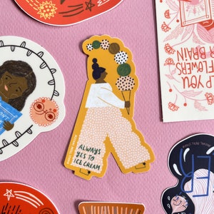 Always Yes to Ice Cream Sticker - Etsy