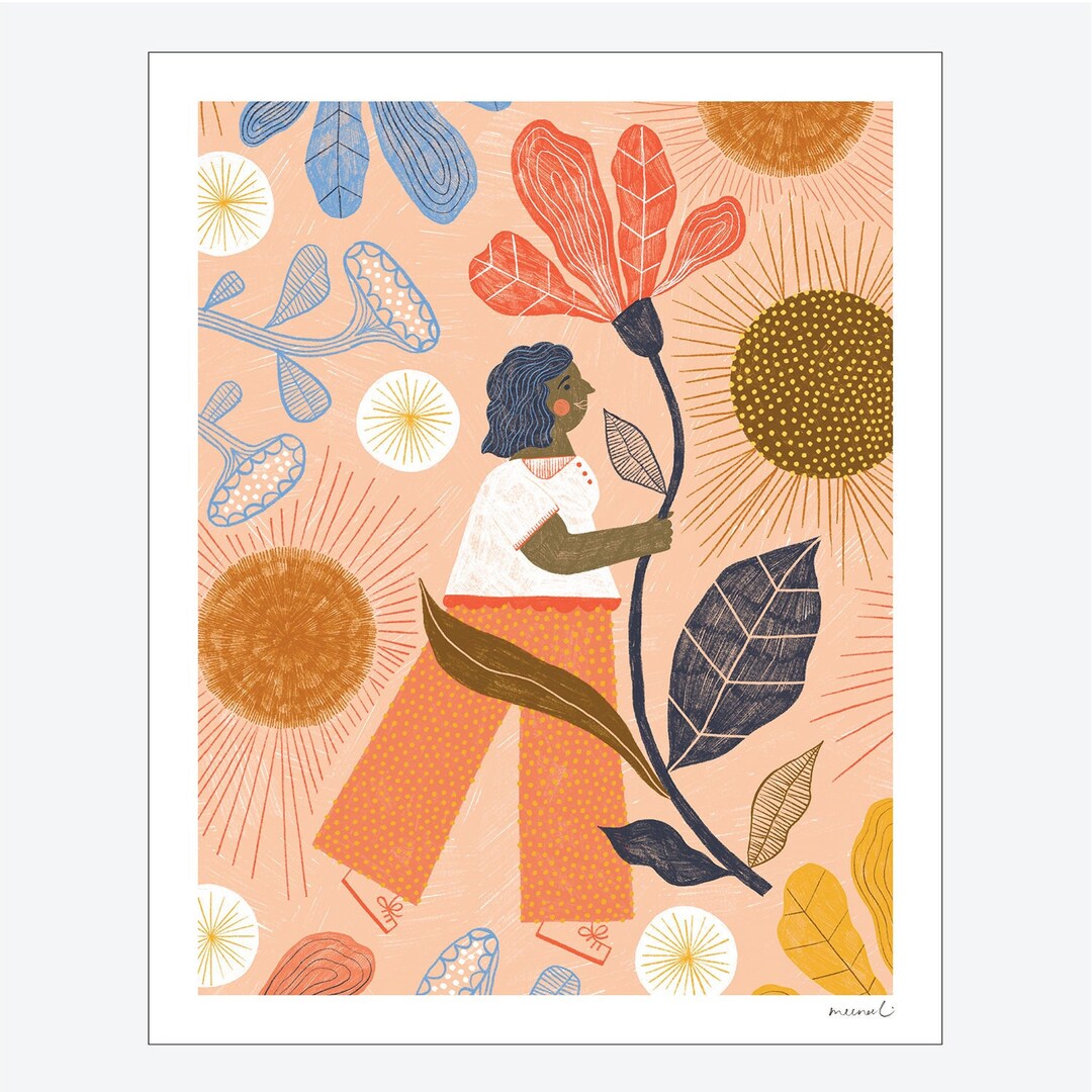 Sunshine Flower Dance Print - Etsy