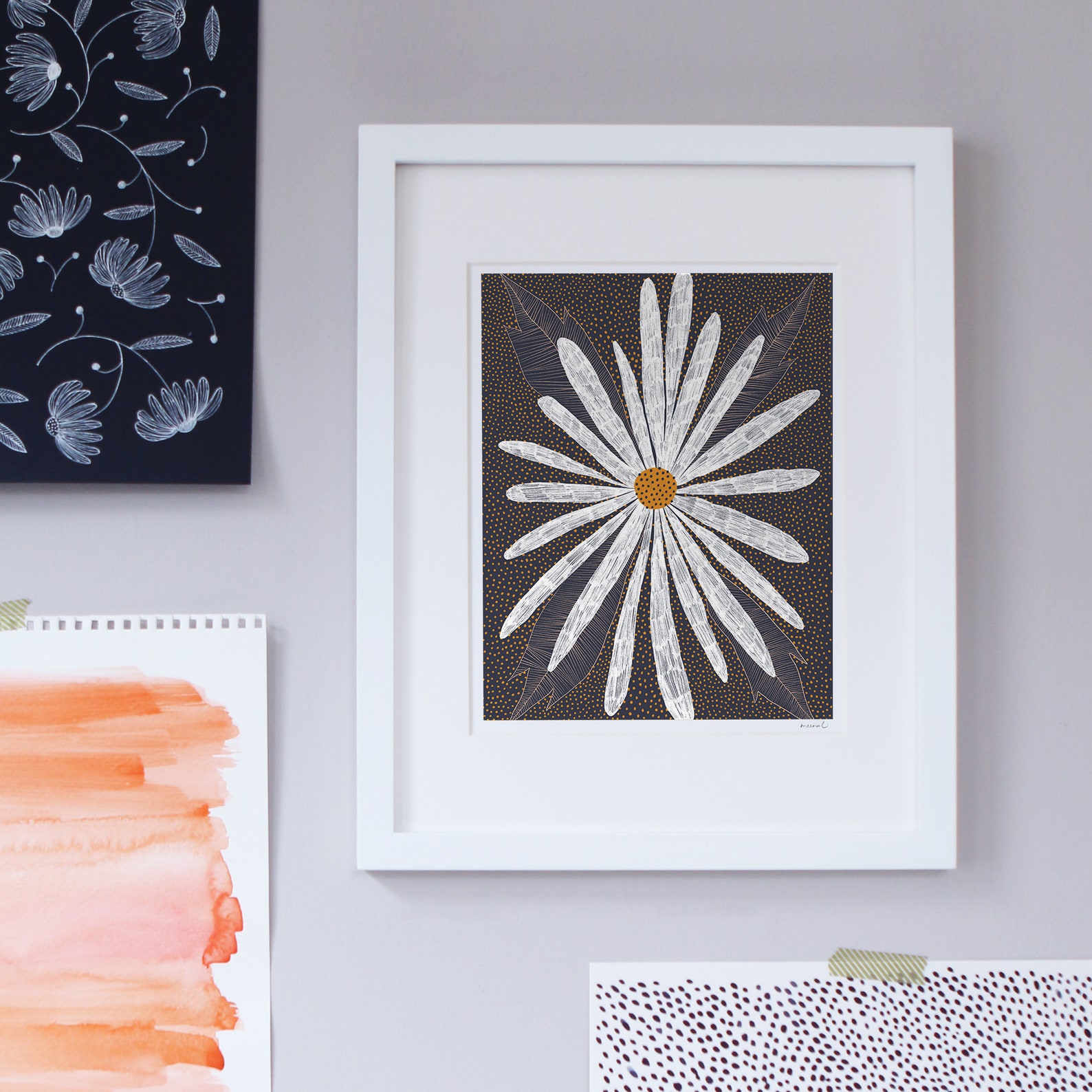 Daisy Dots Print - Etsy