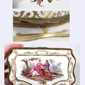 C1870 Hand Painted Louis XIV Porcelain Bronze Mounted Box Samson - Etsy