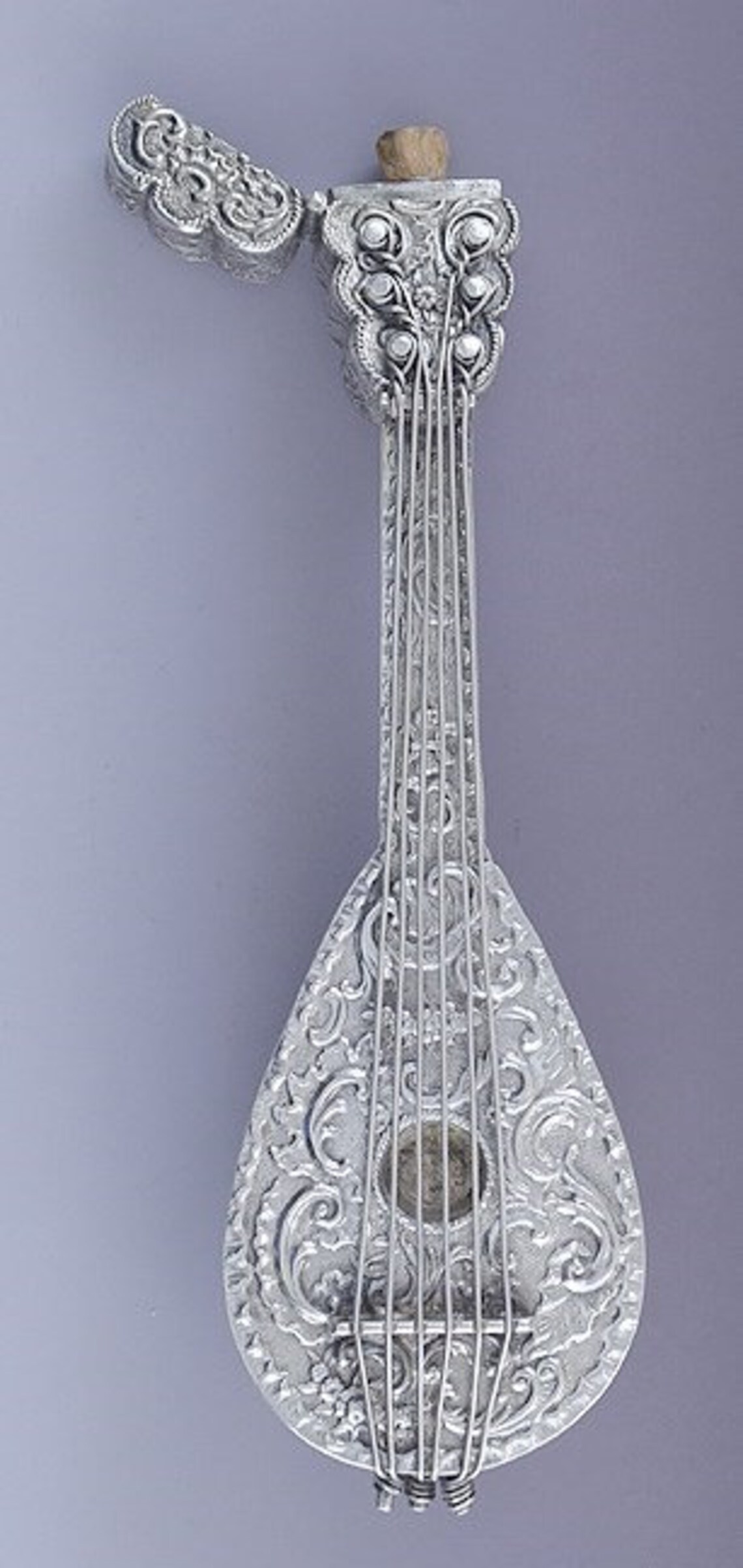 C1850-1900 German Silver Lute Shaped Perfume Scent Bottle - Etsy