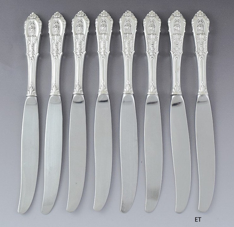 Great Set 8 Wallace Sterling Silver Rose Point Knives | Etsy