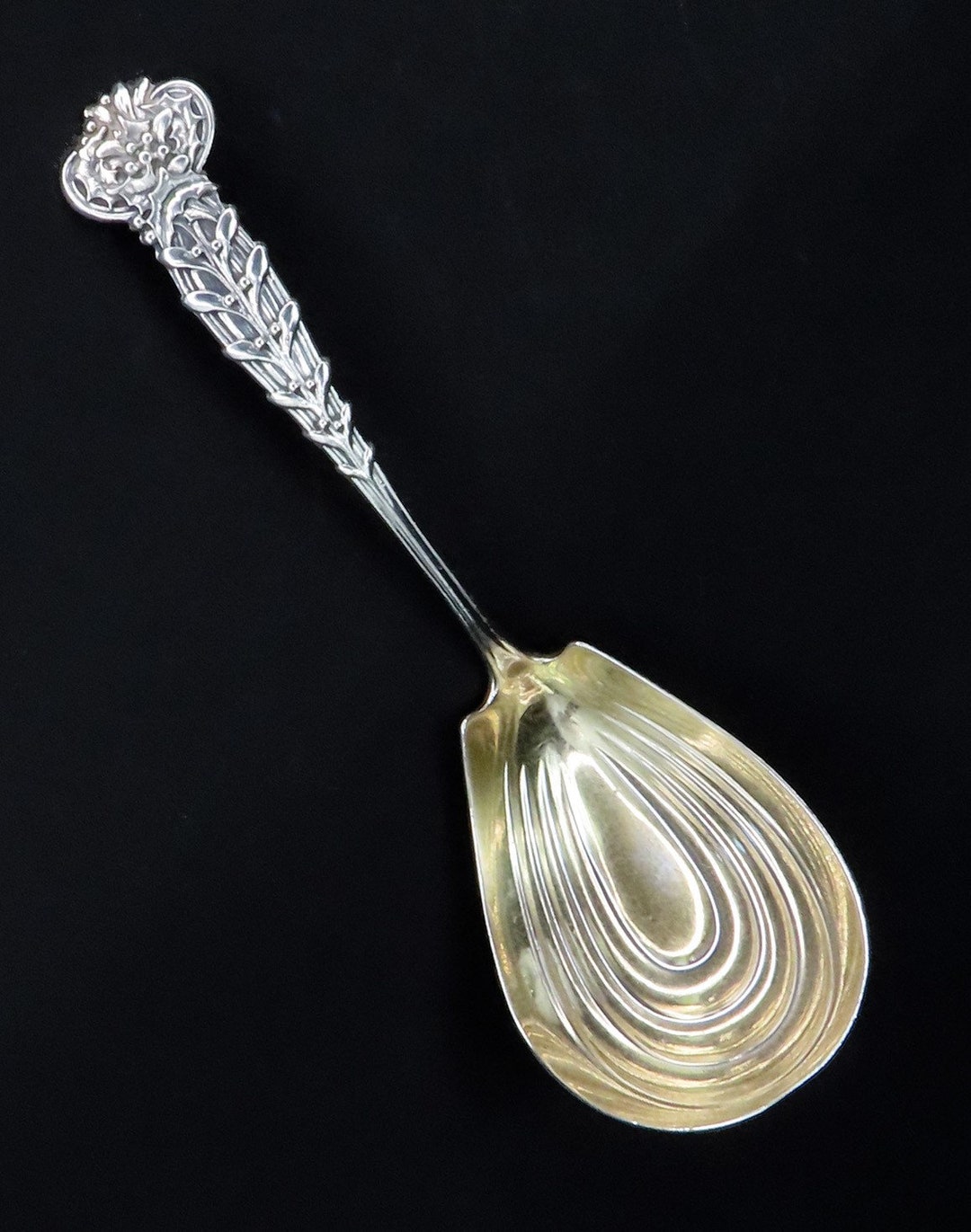 Rare Tiffany Sterling Silver Holly and Mistletoe Small Sauce Ladle ...