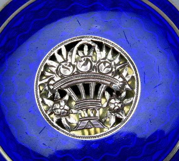 Gorgeous VTG Austrian 935 Sterling Silver Blue Guillo… - Gem