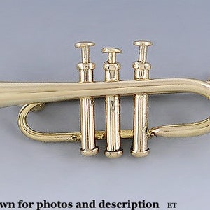 14k Gold Trumpet Pin/brooch W/moving Buttons - Etsy