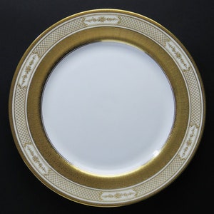 Impressive Set 12 Antique Royal Doulton Tiffany Gilt Rim Dinner Plates ...