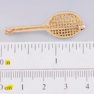 Cute 14k Gold Pearl Tennis Racket Pin / Brooch - Etsy