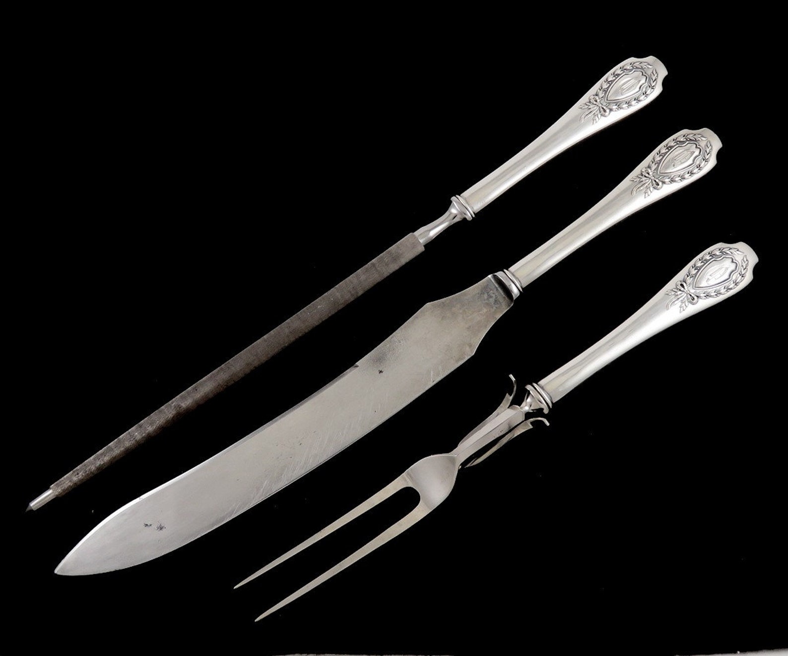 Antique 3pc Sterling Silver Alvin Apollo 1900 Carving Set Knife ...