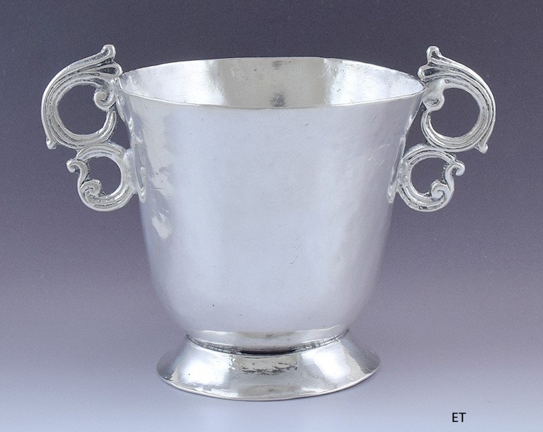Neat Antique 1750s-1830s Spanish Colonial Silver Double Handle Cup Mug ...