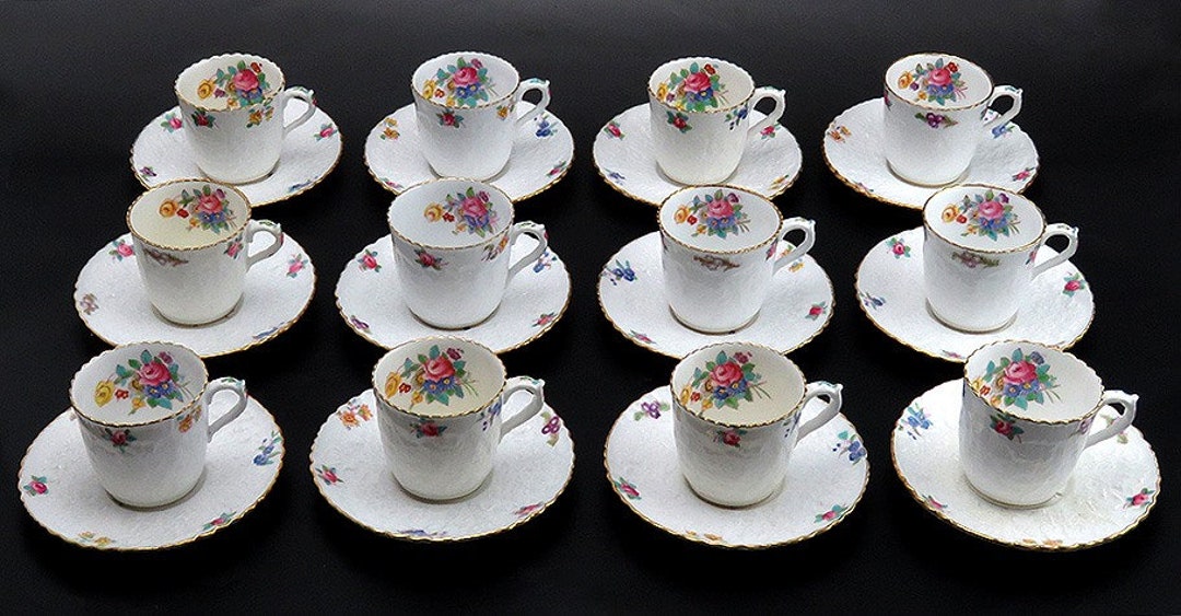 24pc Set Copeland Spode Dresden Rose Savoy Porcelain Demitasse Cups & Saucers - Etsy
