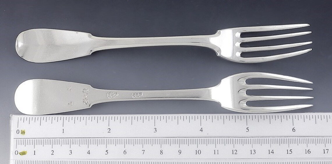 5 Antique Late 1700s Early 1800s European Silver Fiddle Forks - Etsy
