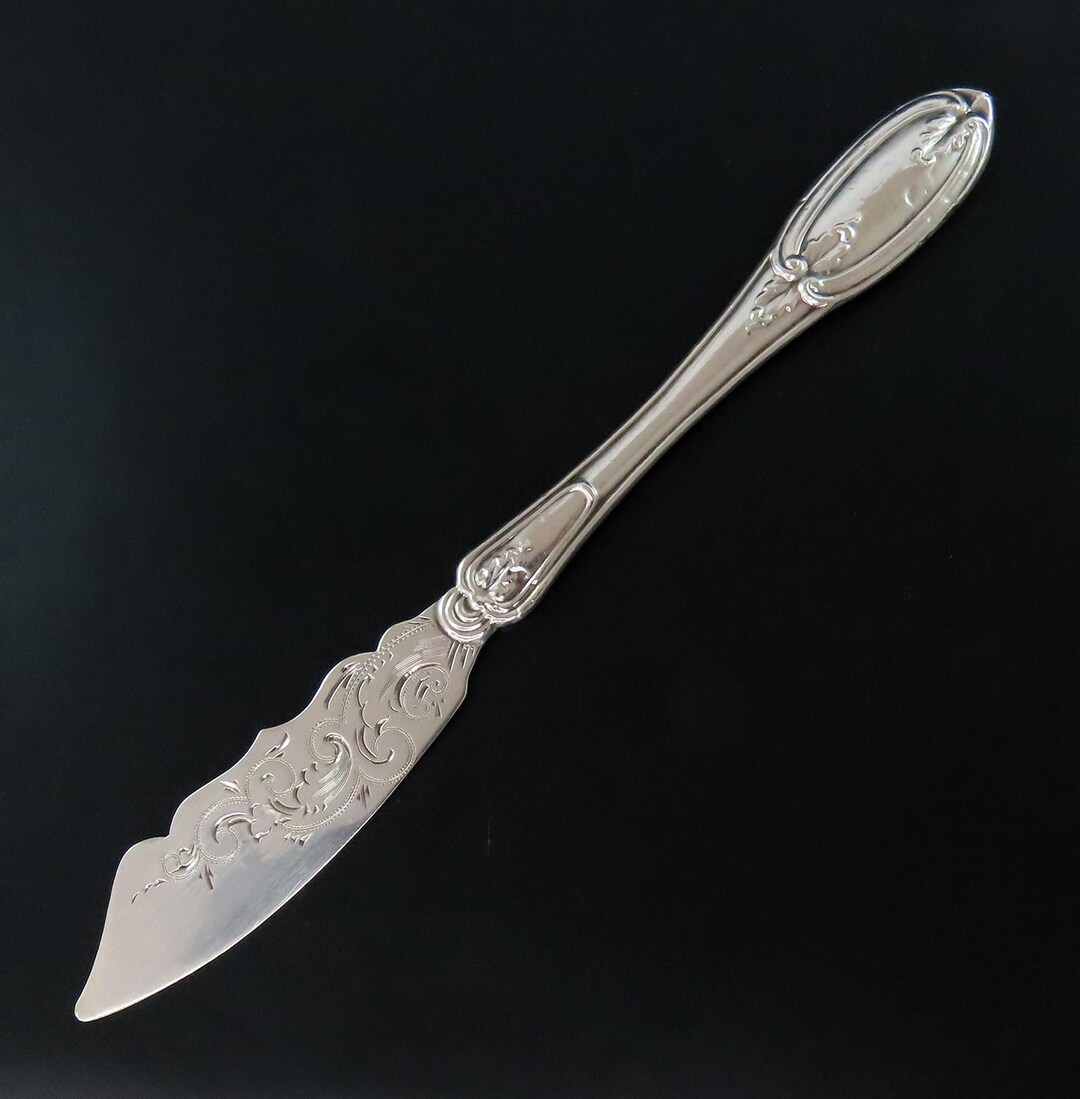 Lovely Coin Silver Master Butter Knife Great Engraved Blade 6 3/4 ...