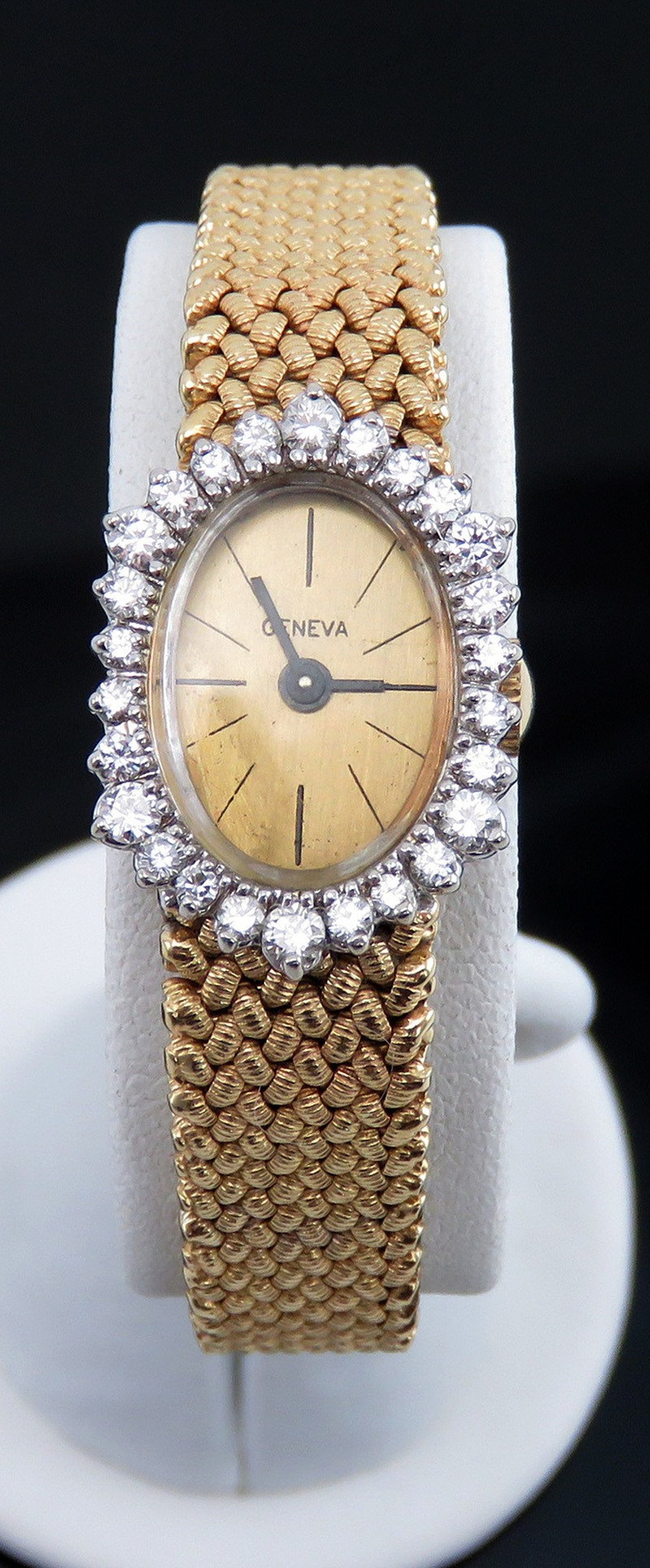 Vintage/Retro Geneva Women's 14K Yellow Gold Diamond | Etsy