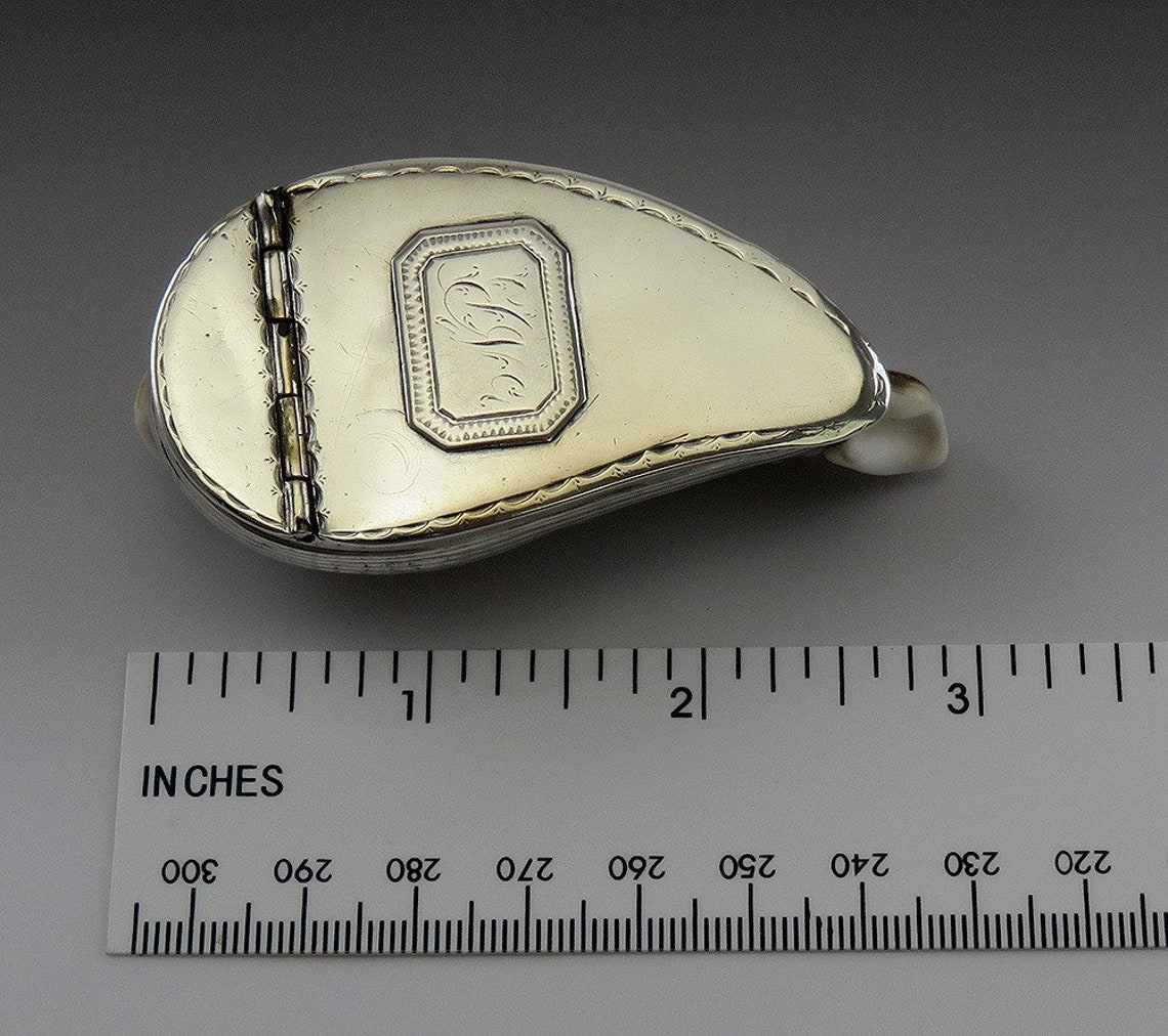 Antique Sterling Silver Mounted Cowrie Shell Snuff Box 18th | Etsy