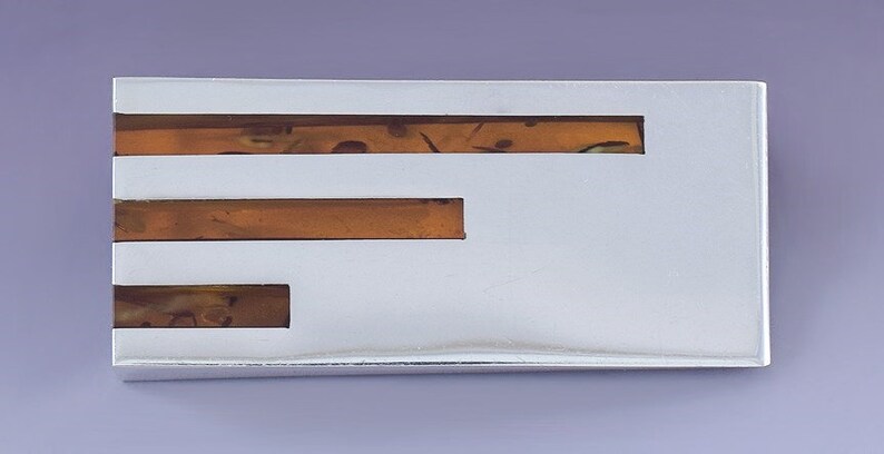 Polish Moderne Sterling Silver Amber Inlay Pin Matching - Etsy