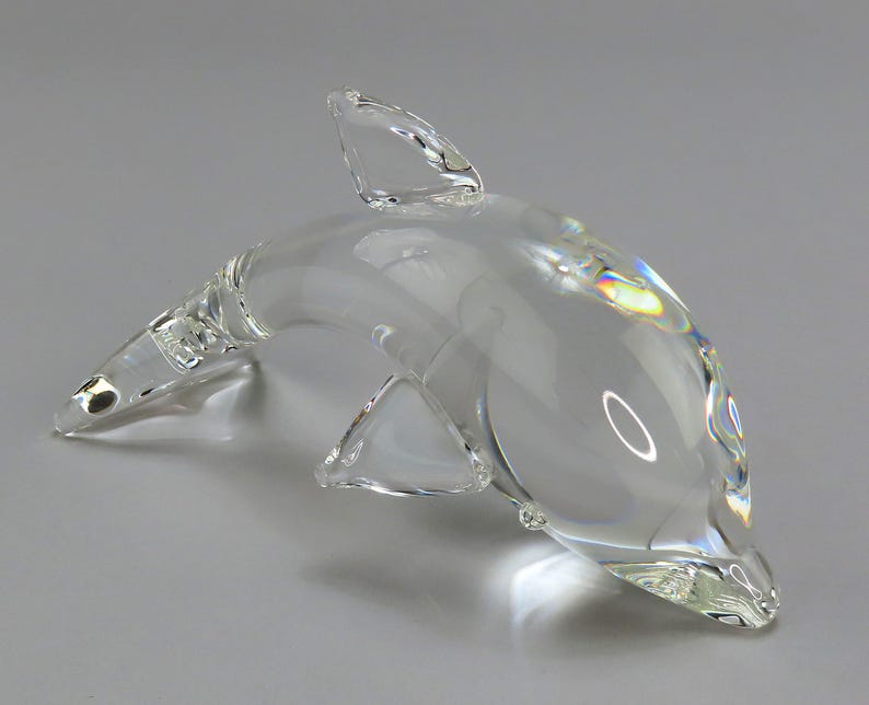 Fine Pair VTG Steuben Art Glass Dolphins Porpoises 8125 Lloyd Atkins ~6 ...