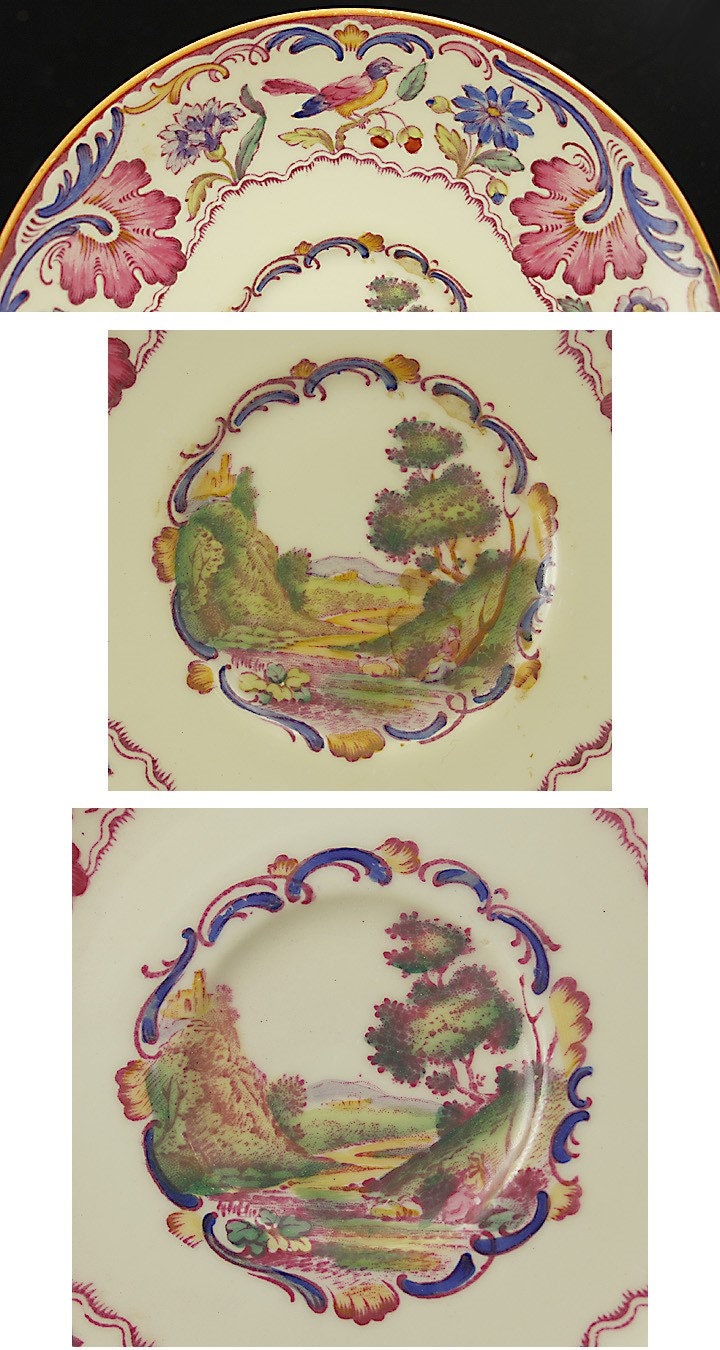 2 English Spode's Gobelin Pattern Porcelain Saucers - Etsy