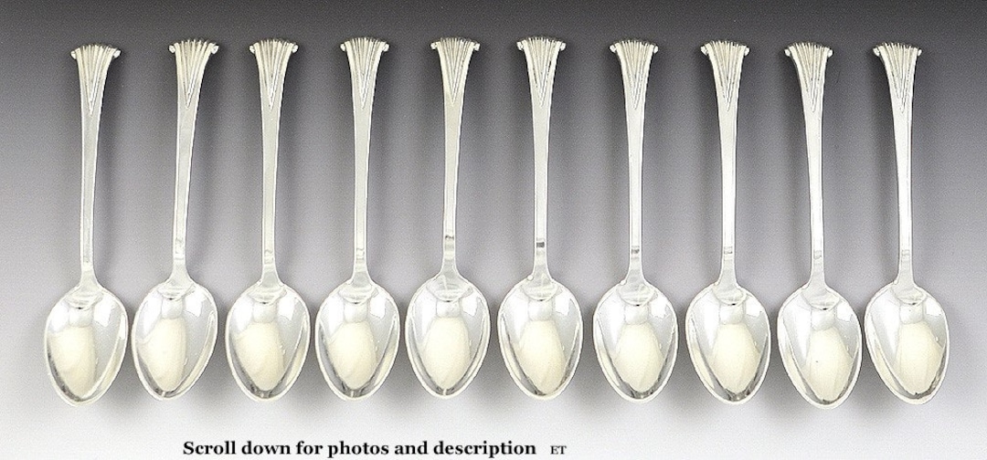10 Tuttle Onslow Pattern Sterling Silver Teaspoons - DE & HT Marks - Etsy