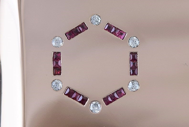 Handsome 14k Rose Gold Diamond & Ruby Cigarette Case | Etsy