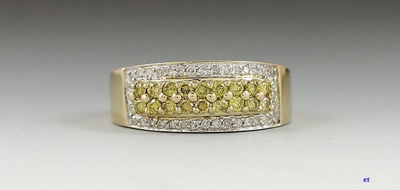 Stunning 10k Yellow Gold Colorful White Yellow Diamon… - Gem