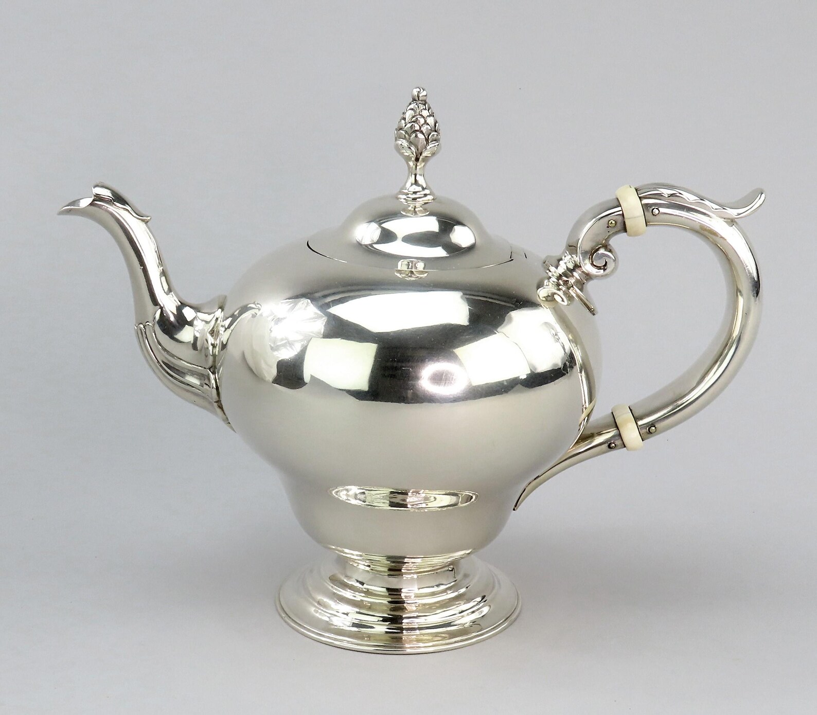 1840/50s Elegant Coin Silver Teapot Classical Form Boston Maker No Mono ...
