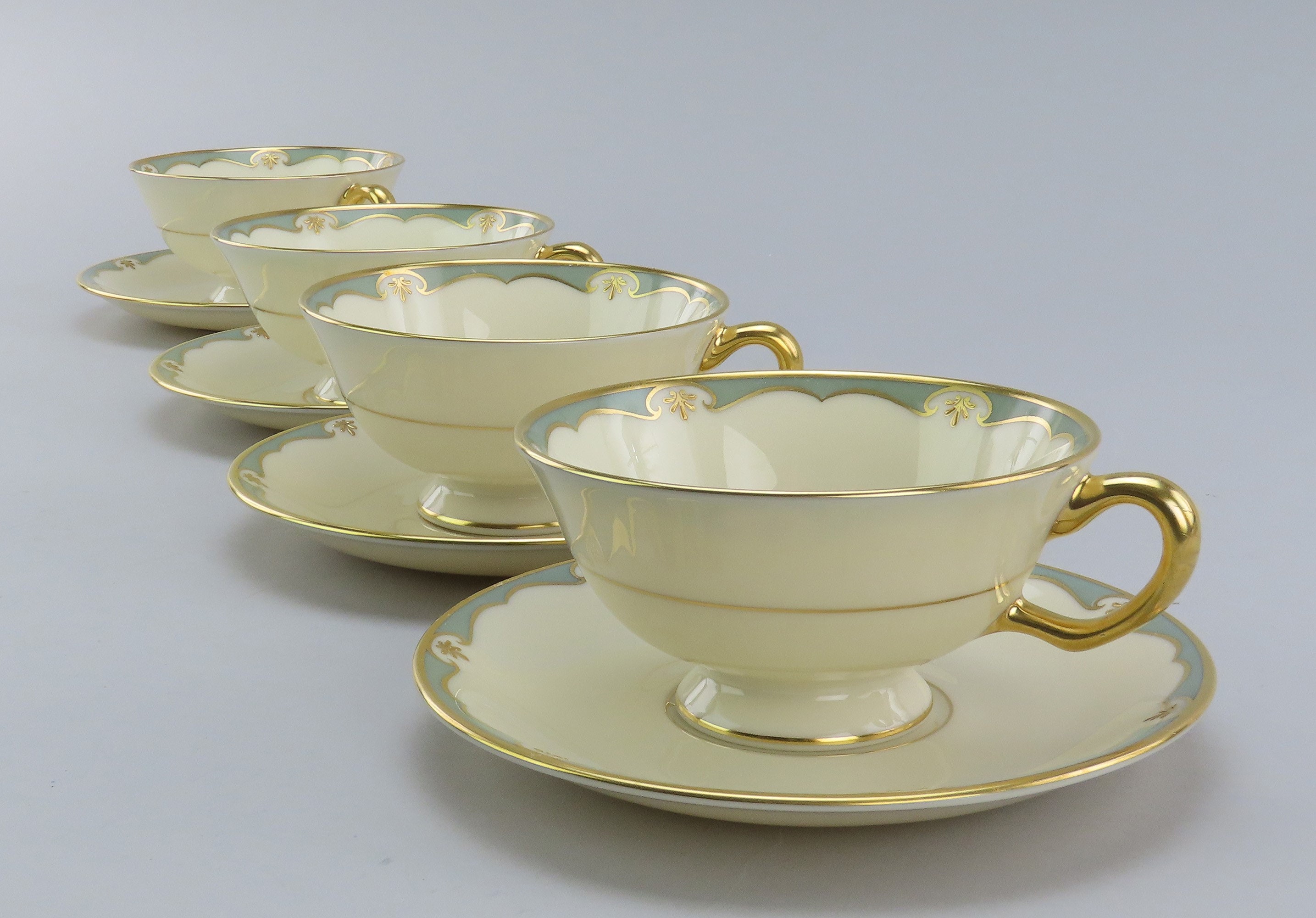 Stunning Lenox Meredith Porcelain 4 Pc Cups and Saucers Set - Etsy