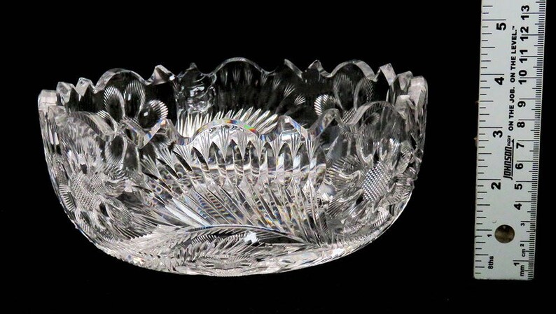 Incredible Hand Made Libbey American Brilliant Cut Glass Bowl Crystal ...
